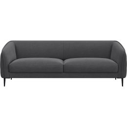 3-Sitzer FLEXLUX "Belle Designsofa, Couch, bequem durch Kaltschaum im Sitz", grau (dervit grau), B:218cm H:74cm T:89cm, 100% Polyester, Sofas, Skandinavisches Design, In hochwertiger Verarbeitung