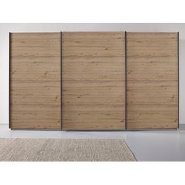 Schwebetürenschrank Rauch "Kleiderschrank Schrank Garderobe TOPSELLER OTELI inkl. Inneneinteilung" Schränke Gr. B/H/T: 360 cm x 210 cm x 62 cm, braun (eiche artisan) mit 3 Innenschubladen sowie zusätzlichen Einlegeböden MADE IN GERMANY