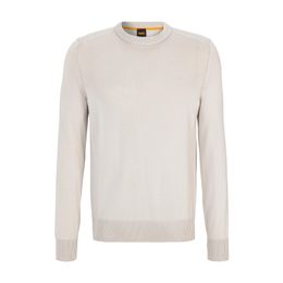 Strickpullover BOSS Orange "Avac_C" Gr. L, beige (light beige271) Herren Pullover mit Schurwolle