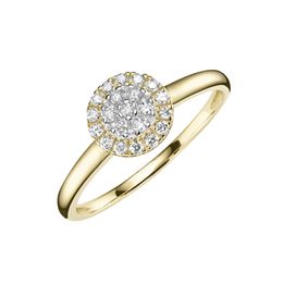 Diamantring Luigi Merano "Blüte mit Brillanten, Gold 585" Fingerringe Gr. 54, SI = kleine Einschlüsse, Gelbgold 585, goldfarben (goldfarbig, silberfarbig, bicolor) Damen