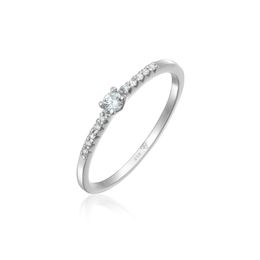 Verlobungsring Elli DIAMONDS "Diamant Verlobung Hochzeit (0.11 ct) 585 Weißgold" Fingerringe Gr. 54 mm, 0.01 ct P1 = bei 10-facher Vergrößerung erkennbare Einschlüsse, Weißgold 585, weiß (weiß, weiß) Damen