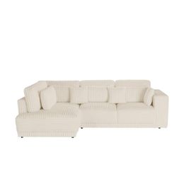 switch Ecksofa in modernem Breitcord Torrino ¦ creme ¦ Maße (cm): B: