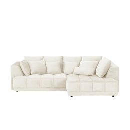 switch Ecksofa aus Samt Tiga ¦ creme ¦ Maße (cm): B: 285 H: 88 T: 205