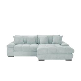 bobb Ecksofa mit trendigem Cordbezug Hella ¦ blau ¦ Maße (cm): B: 303