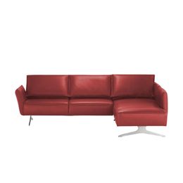 Koinor Ecksofa Leder Vineto ¦ rot ¦ Maße (cm): B: 272 H: 83 T: 207