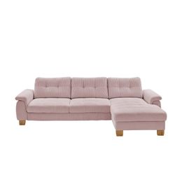 meinSofa Ecksofa aus Cord Suna ¦ rosa/pink ¦ Maße (cm): B: 316 H: 86