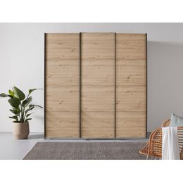 Schwebetürenschrank Rauch "Kleiderschrank Schrank Garderobe TOPSELLER OTELI inkl. Inneneinteilung" Schränke Gr. B/H/T: 203 cm x 210 cm x 62 cm, braun (eiche artisan) mit 3 Innenschubladen sowie zusätzlichen Einlegeböden MADE IN GERMANY