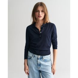 Gant Nahtloses Langarm-Poloshirt