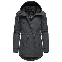 Winterjacke Ragwear "Monadis Black Label" Gr. XXL (44), grau (dunkelgrau) Damen Jacken stylischer Winterparka für die kalte Jahreszeit