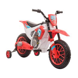 HOMCOM Elektromotorrad Kindermotorrad Kinderfahrzeug Elektrofahrzeug mit 2 abnehmbaren Stützrädern für Kind