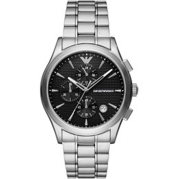 Chronograph Emporio Armani Armbanduhren silberfarben Herren Quarzuhr, Armbanduhr, Herrenuhr, Stoppfunktion, Edelstahlarmband