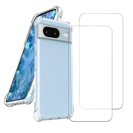 Hülle Google Pixel 8 und 2 schutzfolien - TPU - Transparent