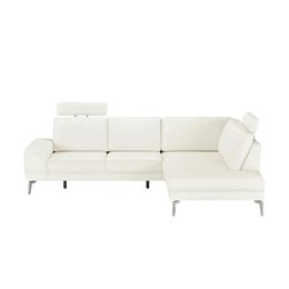 meinSofa Ecksofa aus Leder Dana ¦ weiß ¦ Maße (cm): B: 269 H: 86 T: 2