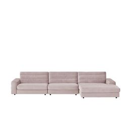 Höffner Ecksofa Samt Scarlatti ¦ rosa/pink ¦ Maße (cm): B: 416 H: 83 T: 205