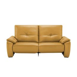 Wohnwert Sofa aus Echtleder Halina ¦ gelb ¦ Maße (cm): B: 205 H: 98