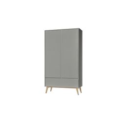 Höffner Kleiderschrank Swing ¦ grau ¦ Maße (cm): B: 100 H: 199,5 T: 52,5