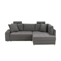 bobb Ecksofa mit Schlaffunktion Arissa de Luxe ¦ grau ¦ Maße (cm): B