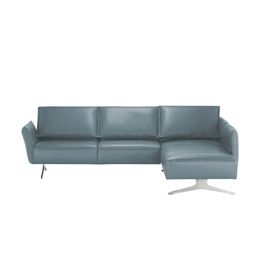 Koinor Ecksofa Leder Vineto ¦ blau ¦ Maße (cm): B: 272 H: 83 T: 207