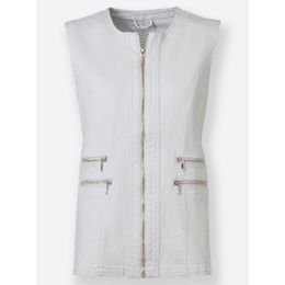 WITT Damen Jeansweste, hellgrau, Gr&ouml;&szlig;e 36