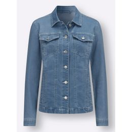 WITT Damen Jeansjacke mit aufgesetzten Brusttaschen, blue-bleached, Gr&ouml;&szlig;e 38