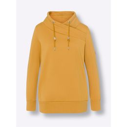 Heine Witt Damen Sweatshirt mit w&auml;rmender Innenseite, ocker, Gr&ouml;&szlig;e 48