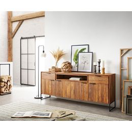 DeLife Sideboard Nook 200 cm Sheesham Natur 4 Türen 2 Schübe, Sideboards