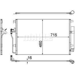 Mahle Kondensator, Klimaanlage für VW CUPRA AUDI MERCEDES-BENZ CHRYSLER 68013633AA 38013633AA 9065000454 AC 553 001S