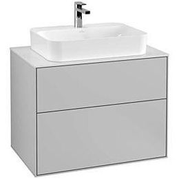 Villeroy & Boch Villeroy und Boch Finion Waschtischunterschrank F34100GJ 80x60,3cm, Abdeckplatte white matt, Light grey matt