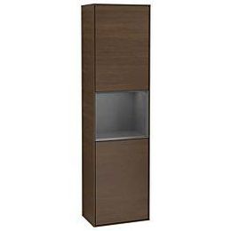 Villeroy & Boch Villeroy und Boch Finion Hochschrank G470GKGN 41,8x151,6cm, rechts, Emotion, Regal Anthracite Matt Lacquer, Walnut veneer