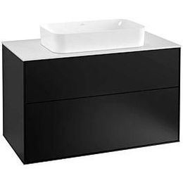 Villeroy & Boch Villeroy und Boch Finion Waschtischunterschrank F23100PD 100x60,3cm, Abdeckplatte white matt, Black matt lacquer