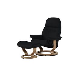 stressless Relaxsessel mit Hocker Leder Sunrise S ¦ schwarz ¦ Maße (c