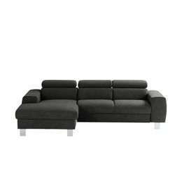 U.N.O uno Ecksofa Los Angeles ¦ schwarz ¦ Maße (cm): B: 244 H: 72 T: 166