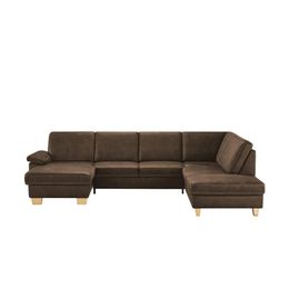 meinSofa Wohnlandschaft Kunstleder Samu ¦ braun ¦ Maße (cm): B: 316