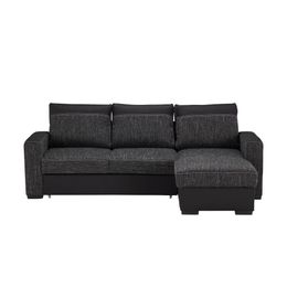 Höffner Ecksofa Mocca ¦ schwarz ¦ Maße (cm): B: 242 H: 86 T: 160