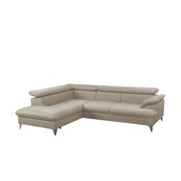 U.N.O uno Ecksofa aus Kunstleder David ¦ beige ¦ Maße (cm): B: 208 H: 74 T: