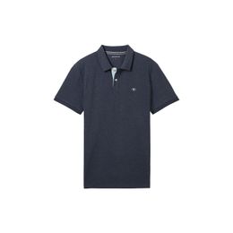 Tom Tailor Herren Basic Poloshirt, blau, Uni, Gr. S