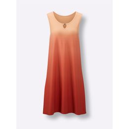 feel good Damen Sommerkleid in A-Linie, apricot-terra, Gr&ouml;&szlig;e 44/46