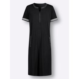 WITT Damen Jerseykleid mit Kontrast-Details, schwarz, Gr&ouml;&szlig;e 38