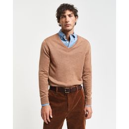 Gant V-Neck Pullover aus extra feiner Merinowolle