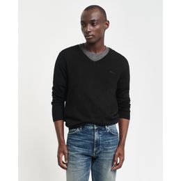 Gant V-Neck Pullover aus extra feiner Merinowolle