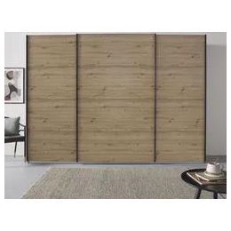 Schwebetürenschrank Rauch "Kleiderschrank Schrank Garderobe TOPSELLER OTELI inkl. Inneneinteilung" Schränke Gr. B/H/T: 315 cm x 229 cm x 62 cm, braun (eiche artisan) mit 3 Innenschubladen sowie zusätzlichen Einlegeböden MADE IN GERMANY