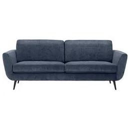 2,5-Sitzer furninova "Smile mit tollem Sitzkomfort, elegant und bequem" Sofas Gr. B/H/T: 217 cm x 85 cm x 93 cm, Velours, ohne Bettfunktion, blau (ocean) im skandinavischen Design