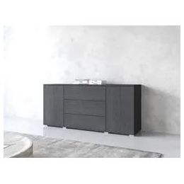 Sideboard Inosign "PARIS" Sideboards Gr. B/H/T: 150cm x 68cm x 39cm, matt, 3 St., schwarz (graphite black wp/ graphite wp) Moderne 150cm breite grifflose Kommode, vielseitig einsetzbar