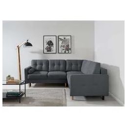 Ecksofa Home Affaire "AMREI" Sofas Gr. B/H/T: 242cm x 92cm x 242cm, Luxus-Microfaser weich, gleichschenklig, Bonell, Polyurethanschaum, grau (dunkelgrau) L-Form gleichschenklig