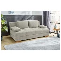 Jockenhöfer Schlafsofa JOCKENHÖFER GRUPPE "Calli, als Dauerschläfer geeignet" Sofas Gr. B/T: 205 cm x 110 cm, Struktur, braun (braun, beige) mit Tonnentaschenfederkern+Wellenfederung im Sitz+Rücken, Bettkasten