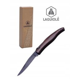 Laguiole folding knife with black Kline+brown Pakkawood handle