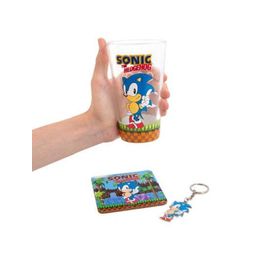 Fizz Creations - Sonic Glass Coaster & Keyring Set - Geschenkset