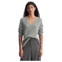 Marc O'Polo Strickpullover MARC O'POLO "aus softem Baumwoll-Garn" Gr. S, grau Damen Pullover