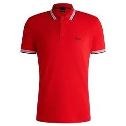 Poloshirt BOSS Green "Paddy" Gr. XXXL, rot (open red645) Herren Shirts mit kontrastfarbenen Streifen am Kragen