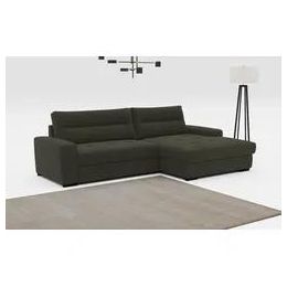 Ecksofa COTTA "Cappa L-Form" Sofas Gr. B/H/T: 295cm x 93cm x 163cm, Flachgewebe LEINENOPTIK, Recamiere rechts, ohne Bettkasten und ohne Bettfunktion, grün (hunter)